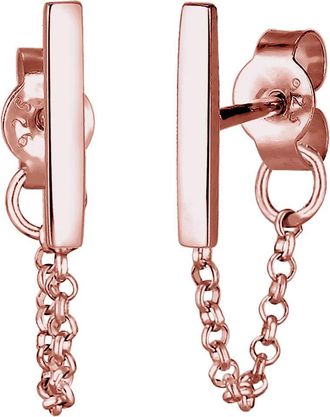 Elli Ohrringe Damen Kette Trend Geo Basic in 925 Sterling Silber Rosé vergoldet