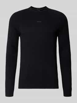 HUGO BOSS Regular Fit Strickpullover mit Woll-Anteil