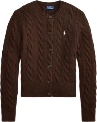 Polo Ralph Lauren Zopfstrick-Cardigan aus Wolle und Kaschmir - - Knitwear - Damen - Braun - XS