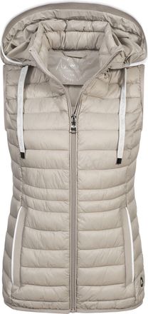 NEW VIEW Damen Steppweste Gesteppte Damenweste mit Kapuze L70012FC01 Grau-Beige (Dove) XL