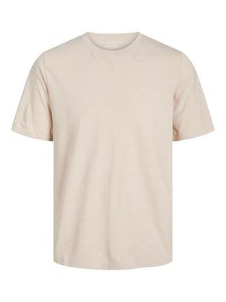 Jack & Jones T-Shirt uni pour Homme Grande Taille, Beige Clair, 4XL