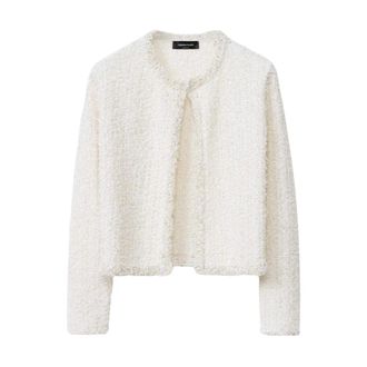 Fabiana Filippi Femme, Vestes, Blanc, Taille: 38 FR Ensemble Tailleur en Tweed Veste Courte