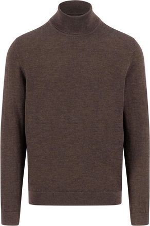 Fynch-Hatton Herren Rollkragenpullover - Wolle, fein gestrickt, unifarben, gerade Passform Dark Chocolate / 4XL