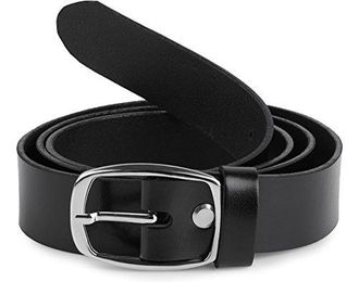 Merry Style Ceinture en Cuir Véritable Femme D41 (Noir-1, 95 cm (Longueur totale 114 cm))