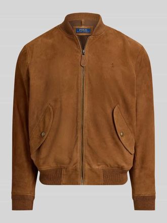 Polo Ralph Lauren Regular Fit Lederjacke mit seitlichen Pattentaschen