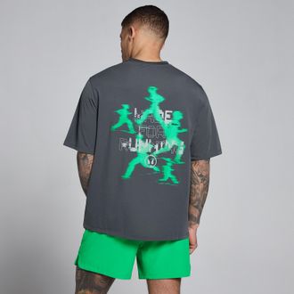 MyProtein T-shirt graphique coton modal Velocity MP homme - Gris fonc&eacute;/vert - XS