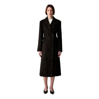Rotate Wildleder-Langmantel - - Coats - Damen - Braun - S