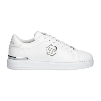 Philipp Plein Leder Lo-Top Sneaker Hexagon - - Shoes - Herren - Wei&szlig; - 36 EU
