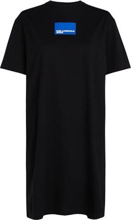 Karl Lagerfeld Femme Robe T-Shirt &Agrave; Logo Coupe R&eacute;guli&egrave;re, Noir, M