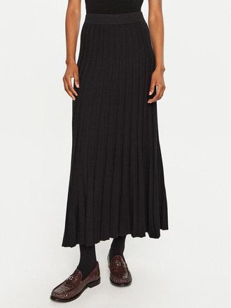 Oui Faltenrock 89176 Schwarz Regular Fit