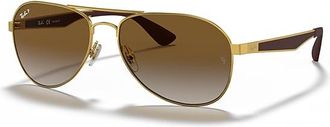 Ray-Ban Rb3549 Sonnenbrillen Gold Fassung Braun Glas Polarisiert 58-16