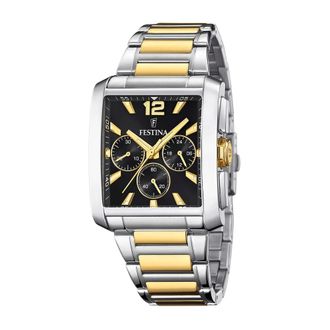 Festina Femme, Accessoires, Gris, Taille: ONE Size Montre en Acier Quartz, Bo&icirc;tier Noir