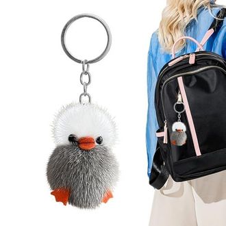 Generic Porte-cl&eacute;s canard jaune - Ornement de sac en fourrure de 3 x 5 cm, accessoire doux et moelleux, design porte-cl&eacute;s en mat&eacute;riaux | D&eacute;coration amusante p