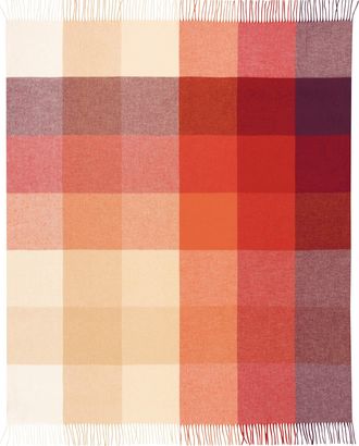 BIEDERLACK Biederlack Plaid Sofadecke Various mit Fransen aus 50% Baumwolle und 50% Polyacryl in der Farbe Terra, Maße: 130cm x 170cm, 732972