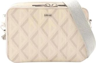 Dior Sac bandouli&egrave;re Pre-owned Messenger Pouch CD Diamond Toile enduite - Homme - Pre-owned - Beige - Taille: ONE Size