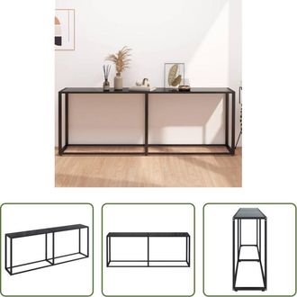 vidaXL vidaXL Stahl Tisch - Konsolentisch Schwarz 200x35x75,5 cm Hartglas