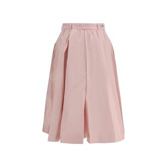 Prada Womens Multicolor Silk Long Skirt