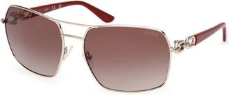 Guess Femme, Accessoires, Jaune, Taille: 63 MM Square Metal Lunettes de soleil