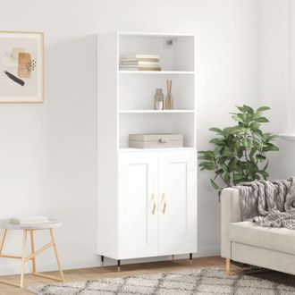 vidaXL Buffet haut Blanc 69,5x34x180 cm Bois ding&eacute;nierie vidaXL