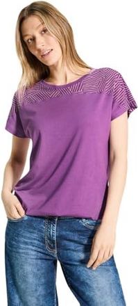 Cecil B321784 T-Shirt Burn-Out, Violet glac&eacute;, XL Femmes