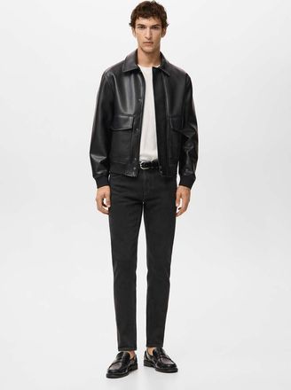 Mango Jean Jan slim fit noir black denim - Homme - 36 - MANGO MAN