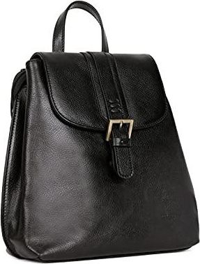 Pellet Sac à Dos - Compatible téléphone Portable - pour Femme - Collection République - Noir - en Cuir