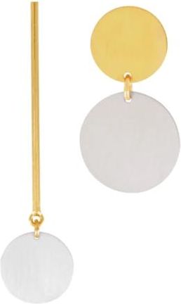 Dansk Copenhagen Boucles doreilles Theia 2en1 Demi-Lune et Point - Femme - Accessoires - Jaune - Taille: ONE Size