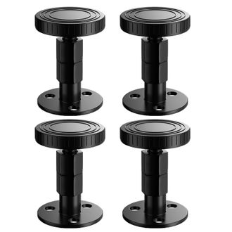 Generic 2er- oder 4er-Set M&ouml;belf&uuml;&szlig;e 62-80 mm, Ersatzf&uuml;&szlig;e aus Metall for Sofas, mit Rutschfester Unterlage for Schreibtisch/Bett/Sofa/Tisch/Schr&auml;nke(Black-4pc)