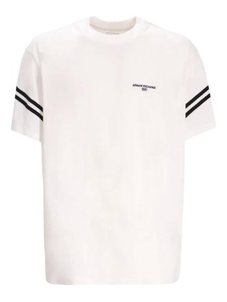 A|X Armani Exchange chemise en coton à détails rayés - Blanc