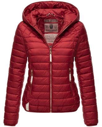 Navahoo Damen &Uuml;bergangsjacke Stepp Jacke gef&uuml;ttert mit Kapuze B838 [B838-Huebsch-Blood-Red-Gr.M]