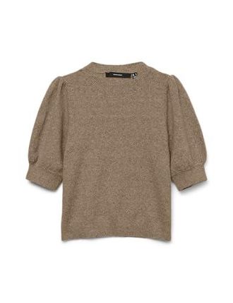 Vero Moda O-Neck Pullover Vmdoffy GA Noos Pull &agrave; col Rond 2/4, Encre s&eacute;pia, S Femme