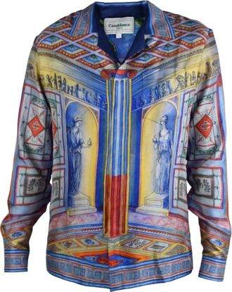 Casablanca Homme, Chemises, Multicolore, Taille: S Le Temple Silk Shirt