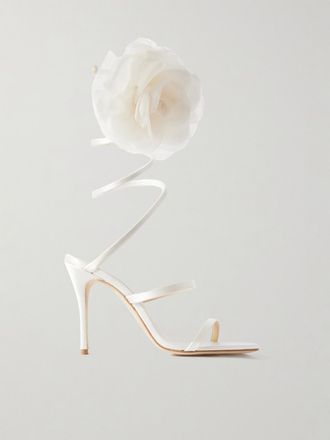 Magda Butrym Sandales En Satin À Appliqués Spiral - Crème