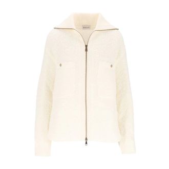 Moncler Boucl&eacute; Cardigan - - Knitwear - Damen - Wei&szlig; - M
