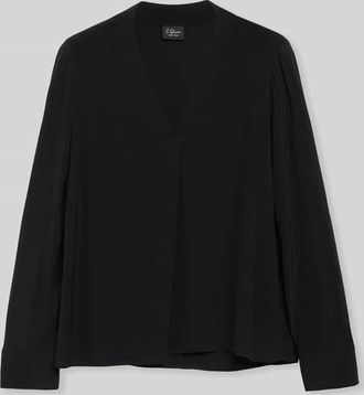 s.Oliver Black Label Longline Langarmbluse mit Faltenfront