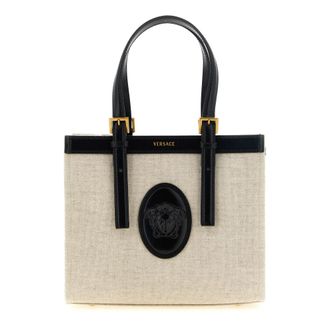 Versace Rivi&egrave;re Mini Canvas Tote - - Bags - Damen - Beige - ONE SIZE