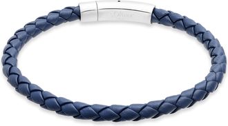 s.Oliver Herren Bracelet - Armband aus Echtleder - IP Blau - 22 cm - wasserfest & hautfreundlich