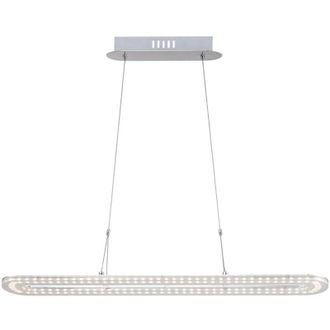 Globo Lighting Suspension led chromée, 18 w, 1 260 lm, 3 000 k, h x l x p : 120 x 80 x 15 cm