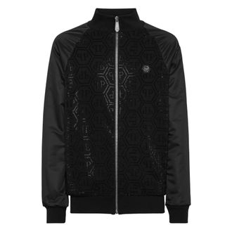 Philipp Plein Homme, Sweatshirts et sweats &agrave; capuche, Noir, Taille: 2XL Sweatjacket Monogram