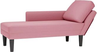vidaXL Fauteuil long avec coussin et accoudoir droit rose velours - Vidaxl