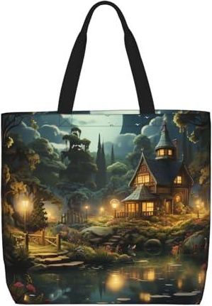 Generic Jardin Tranquille Sac Fourre-Tout D&eacute;contract&eacute; Tote Bag R&eacute;utilisable Sac Fourre Tout Pour Travail Plage Shopping