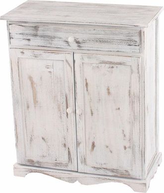 Hhg neuwertig] Kommode Schrank, 78x66x33cm, Shabby-Look, Shabby-Look, Vintage weiß