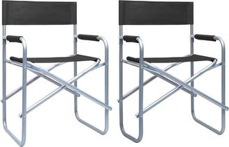vidaXL Vidaxl - Chaises de metteur en sc&egrave;ne lot de 2 Acier Noir