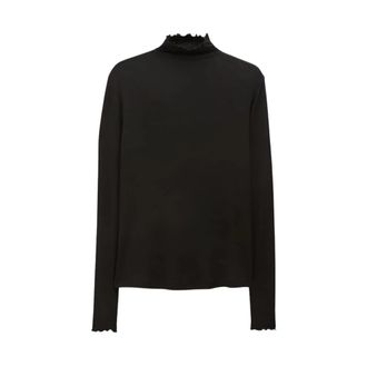 Filippa K Sheer Wool Mock Top - - Tops - Damen - Schwarzk - L