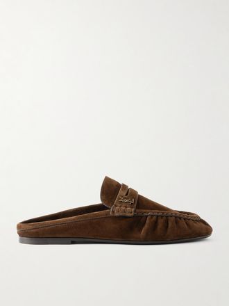 Saint Laurent Le Loafer Loafers Aus Veloursleder - Braun