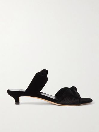 Le Monde Beryl Knot Mules Aus Samt - Schwarz