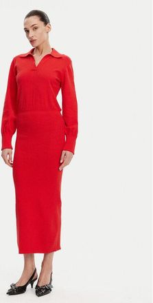 French Connection Strickkleid 71YAU Rot Regular Fit
