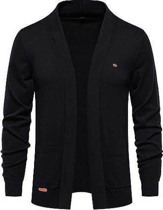 Generic Cardigan Homme - Cardigan pour Homme en Coton Tricot&eacute; Moderne et Confortable pour Tenue D&eacute;contract&eacute;e &Eacute;l&eacute;gante