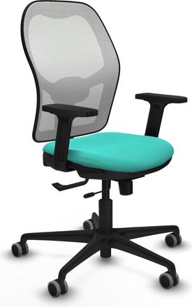 Piqueras y Crespo B&uuml;rostuhl mit R&uuml;ckenlehne aus Netzstoff mit 2D-Armen, h&ouml;henverstellbare Lendenwirbelst&uuml;tze, ausgestattet mit Syncro/Translack und Schaumstoff, Wei&szlig;/T&uuml;