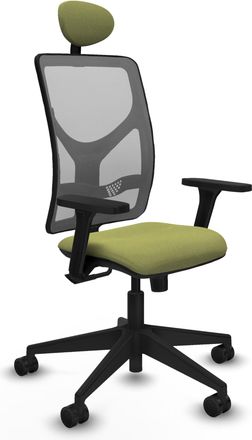 Piqueras y Crespo Computerstuhl mit 3D-Armen, h&ouml;henverstellbarer Lendenwirbelst&uuml;tze und festem Kopfteil, ausgestattet mit 3-fach verstellbarer R&uuml;ckenlehne und Schneidsc